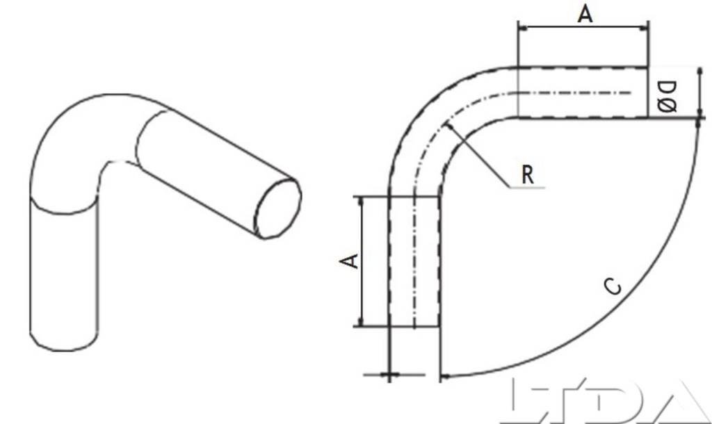 Coude 90° en acier galvanisé diamètre 60mm - LTDA Coude 90° en acier galvanisé diamètre 60mm - LTDA